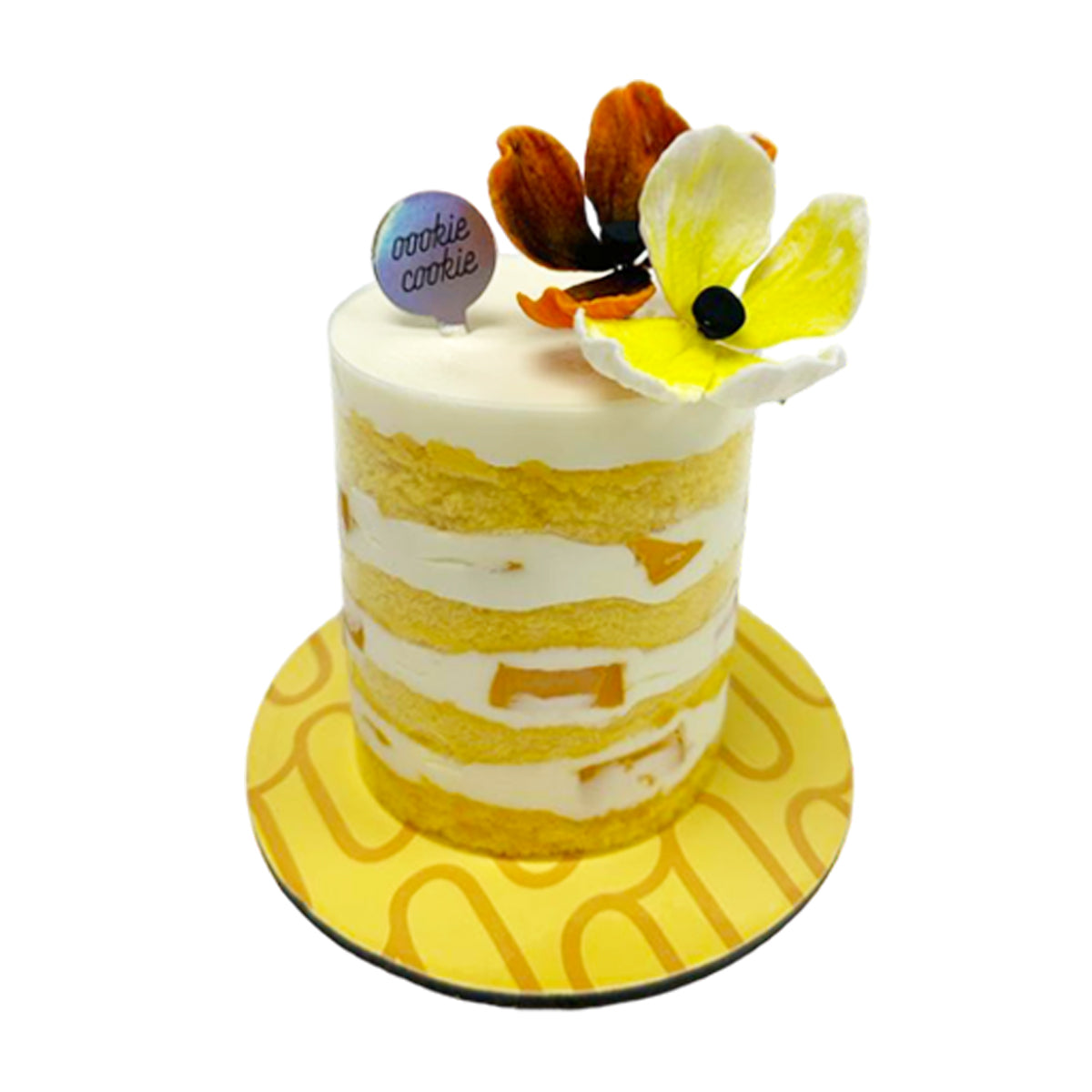 Mango Cream Flower Cake – Oookie Cookie