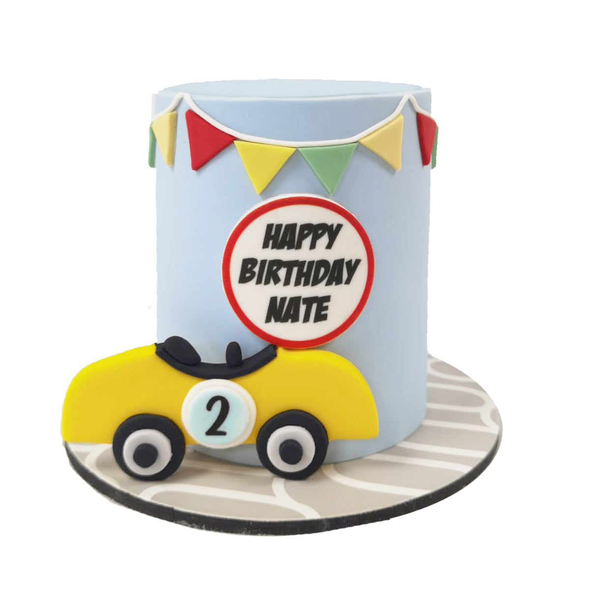 Yellow Car Fondant Cake – Oookie Cookie